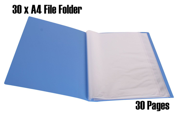 Bulk Lot x 30pcs Multi Color A4 File Display Book Folders 30 Page/Sheet